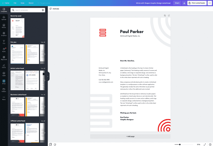Corporate Letterhead Letterhead Template Word Custom Letterhead Digital ...