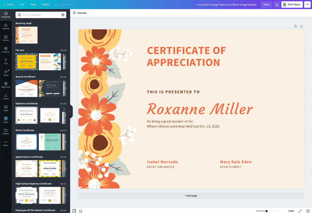 Online Certificate Design Templates Linenaa