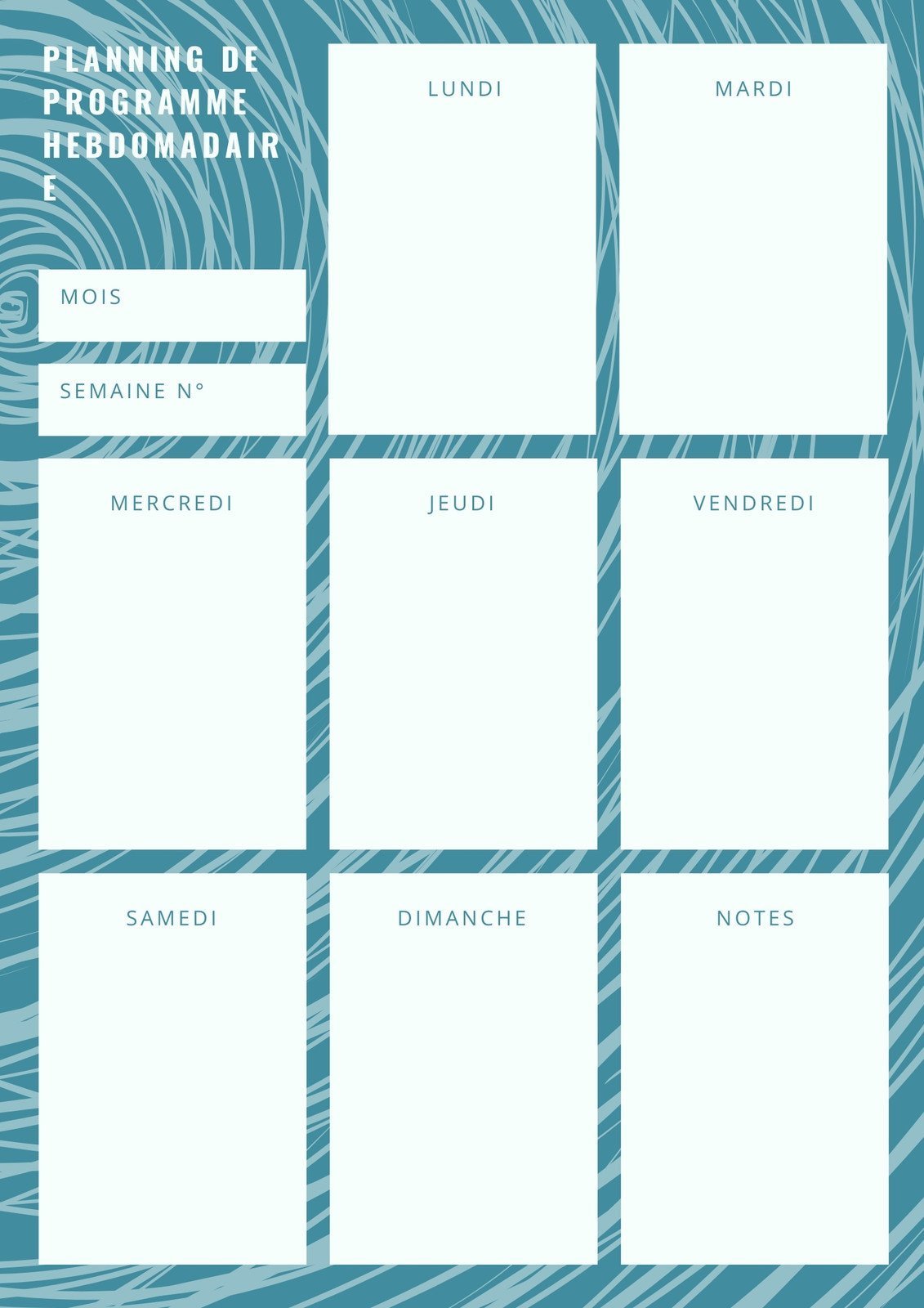 Planning de la semaine & semainier gratuit en ligne - Canva