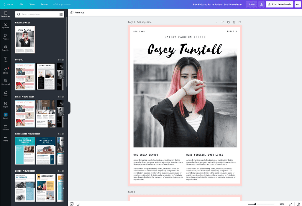 Designs F r Newsletter Erstellen Canva