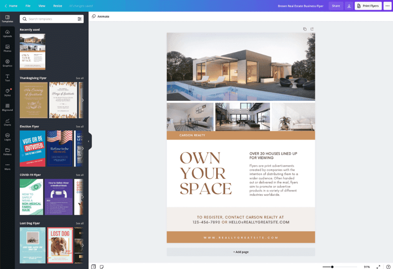Editable Canva US Letter Size Flyer Template For Real Estate DIY Canva 