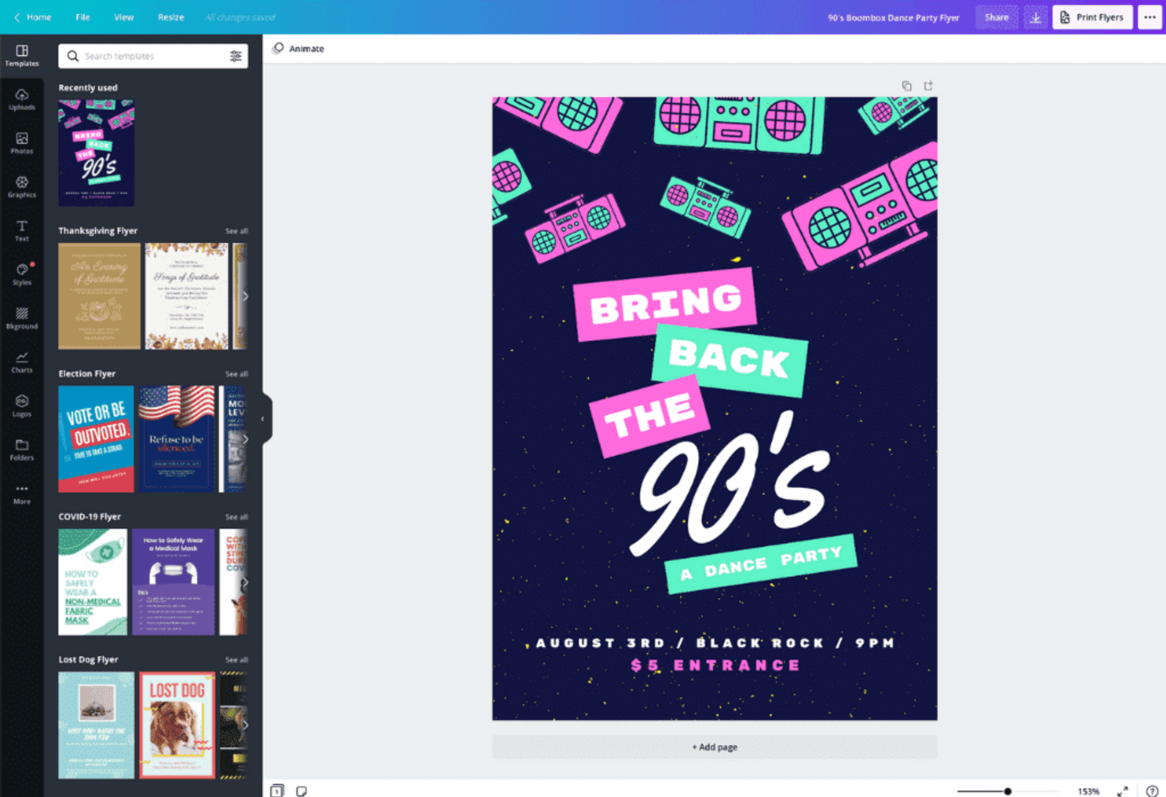 DIY Club Flyer Template Editable Canva Template Social Media Flyer 