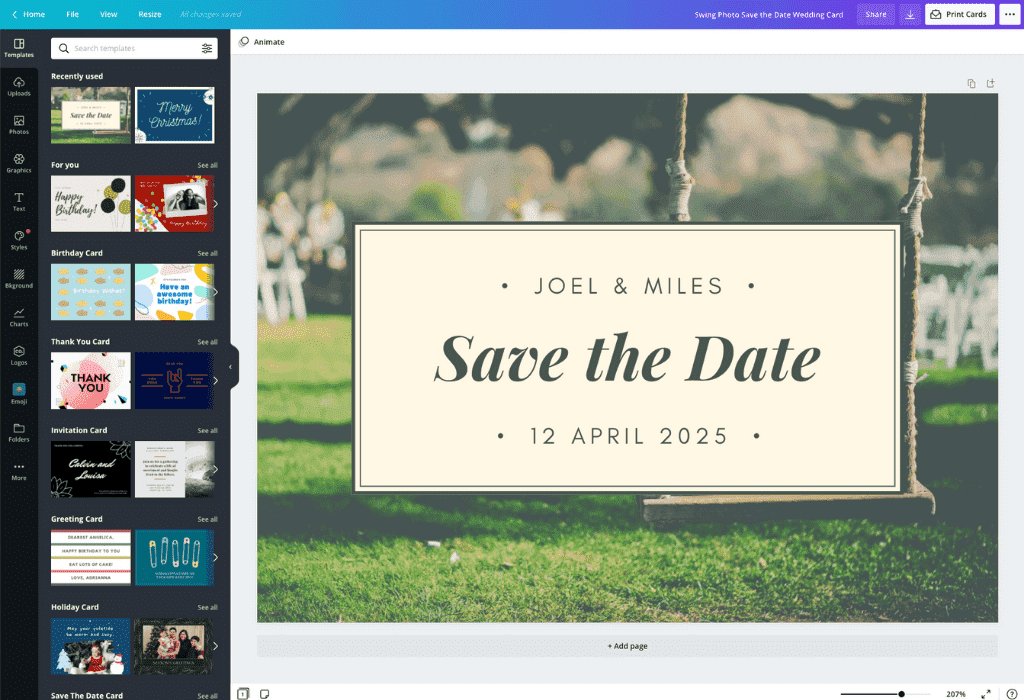 Design Templates Date Announcement Card Template Greenery Save The 
