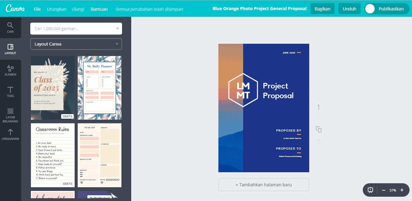 Buat Desain Proposal Buku Tahunan Sekolah Kreatif - Canva