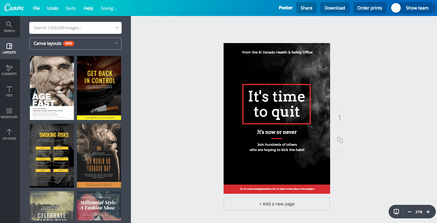 Buat Desain Poster Bahaya Merokok Keren dengan Mudah - Canva