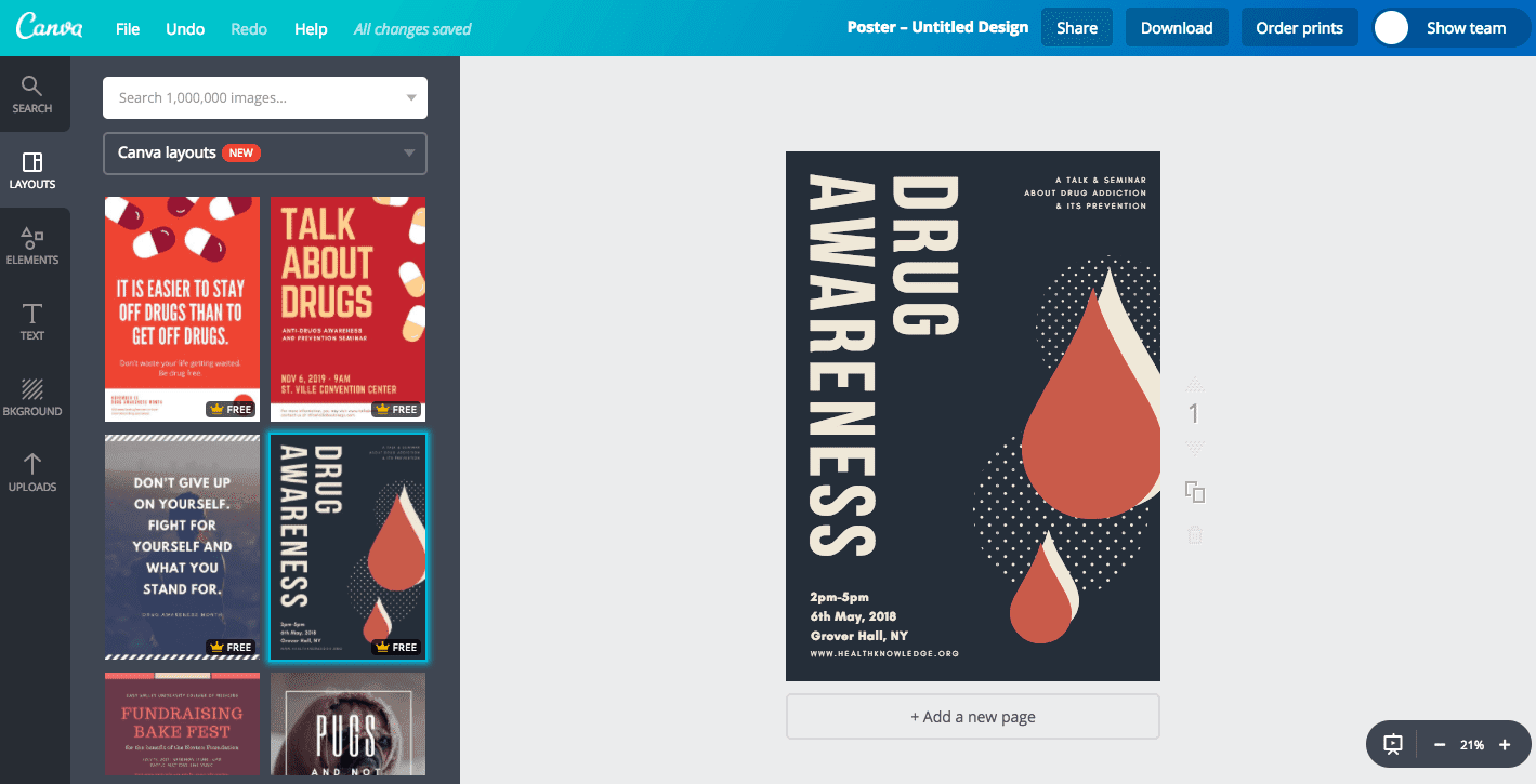 Buat Desain Poster Anti Narkoba Keren Secara Online - Canva