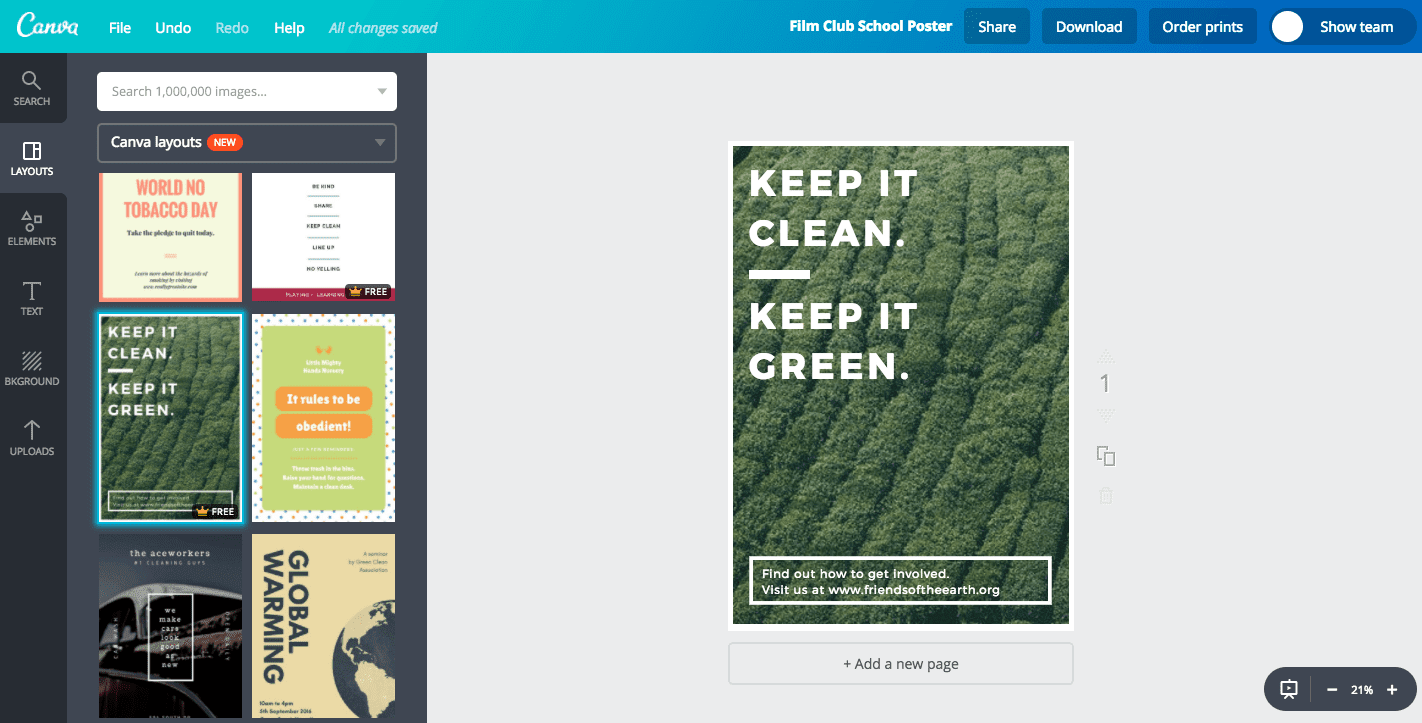 Buat Poster Kebersihan Gratis dengan Contoh Desain Unik - Canva
