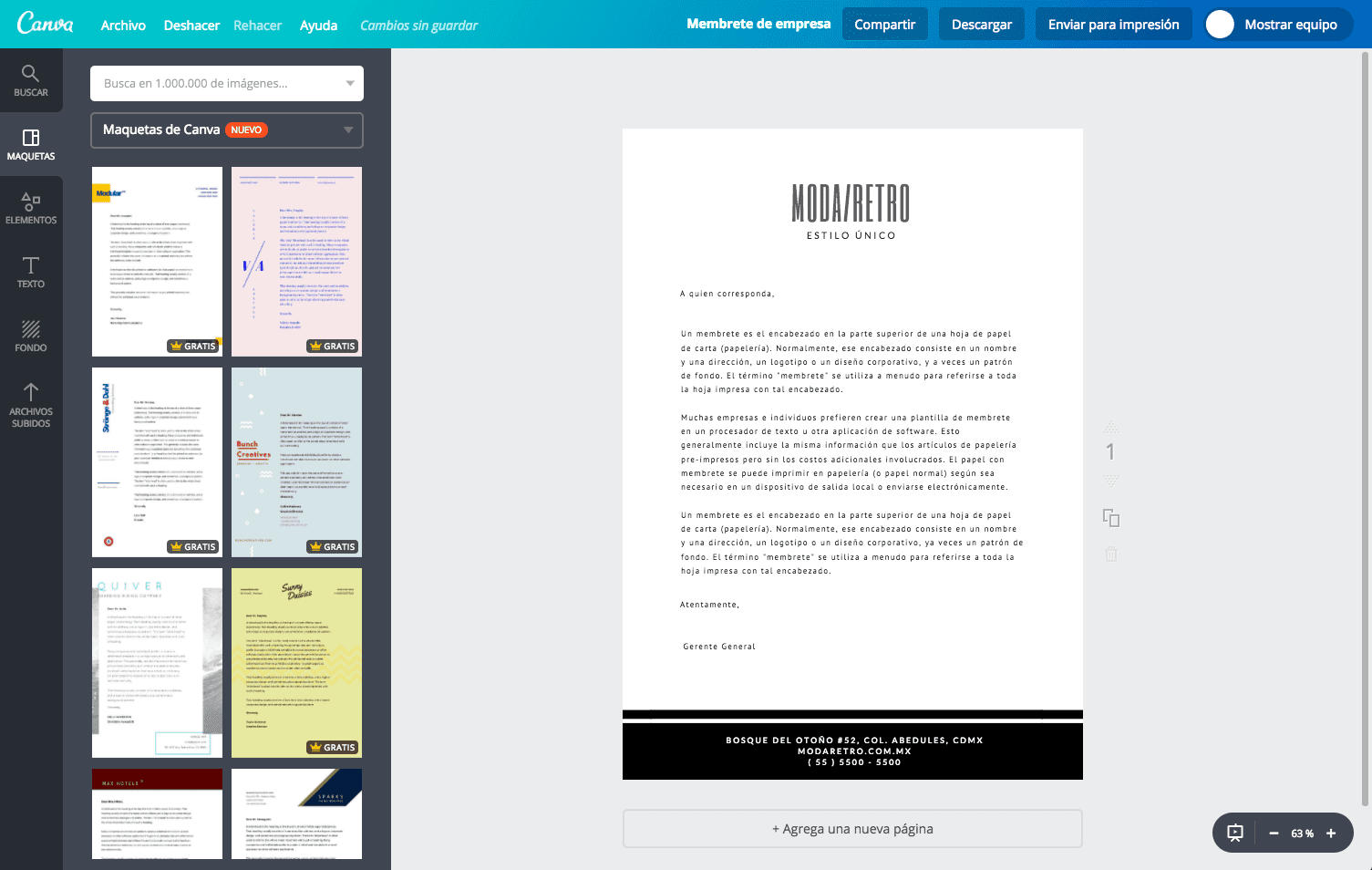 Diseña membretes para empresas online gratis - Canva