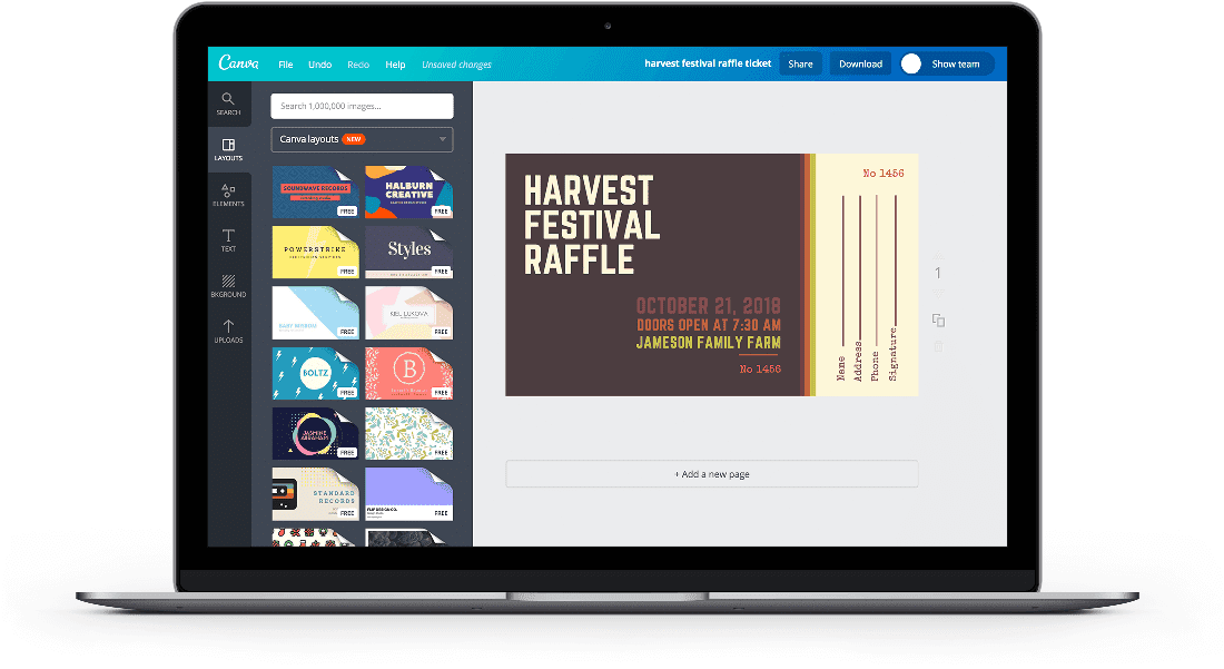 Diseñá y personalizá tu talonario de rifa gratis con Canva