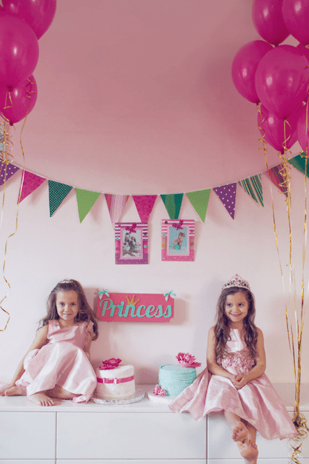 Pink Purple Princess Birthday Party Girl 1st Birthday Party