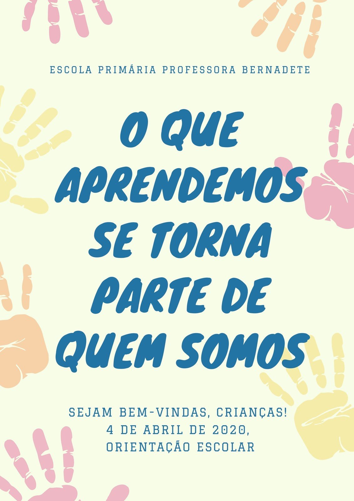 Como Fazer Cartaz Escolar para Educação Infantil Online | Canva