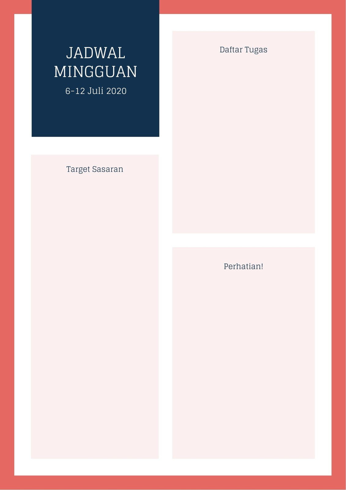 Mendesain Jadwal Mingguan Unik Secara Online - Canva