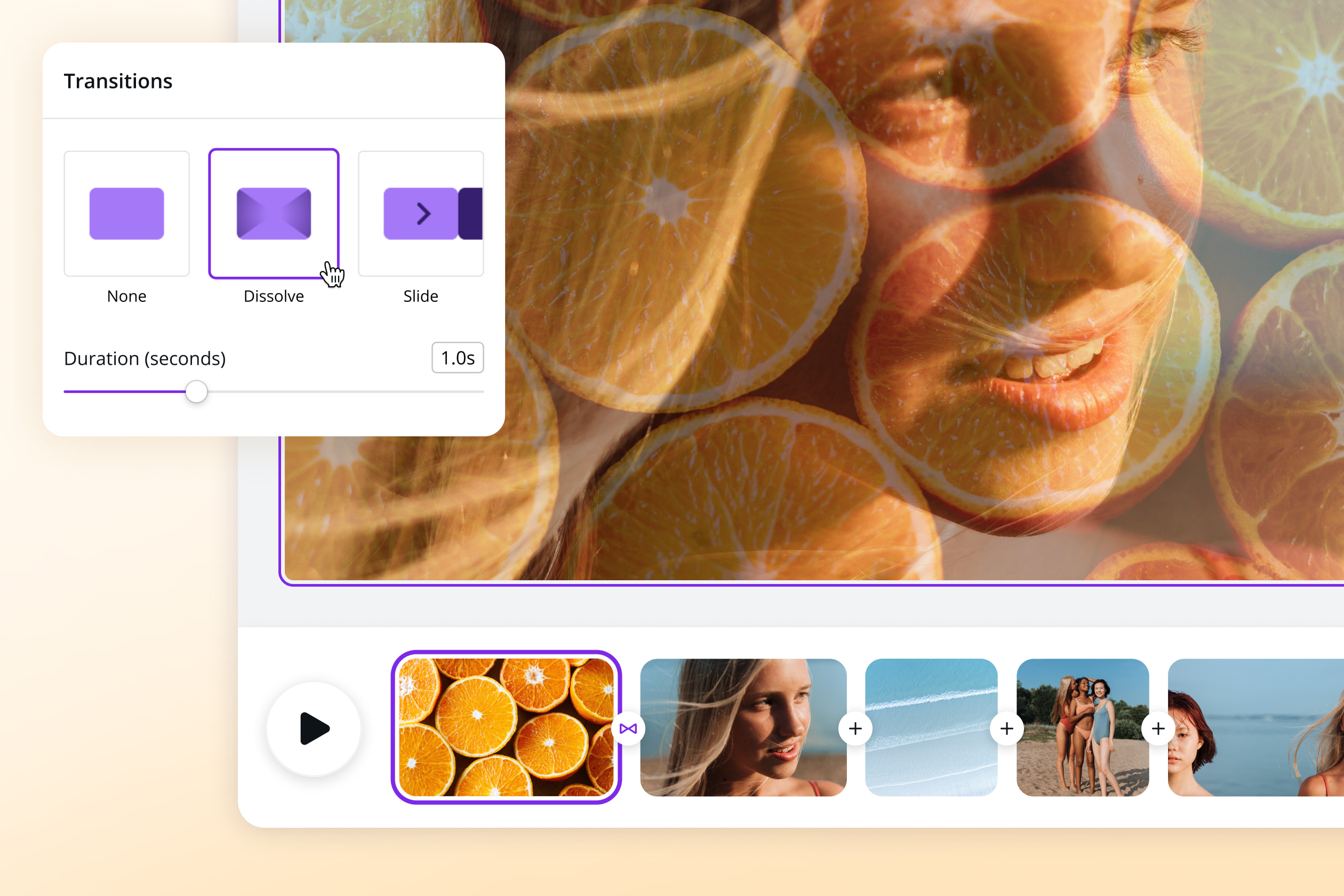 Transiciones de video gratuitas: agregá movimiento entre clips | Canva