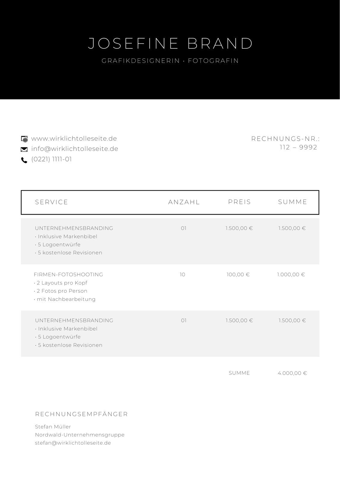 Rechnungen online und kostenlos erstellen | Canva