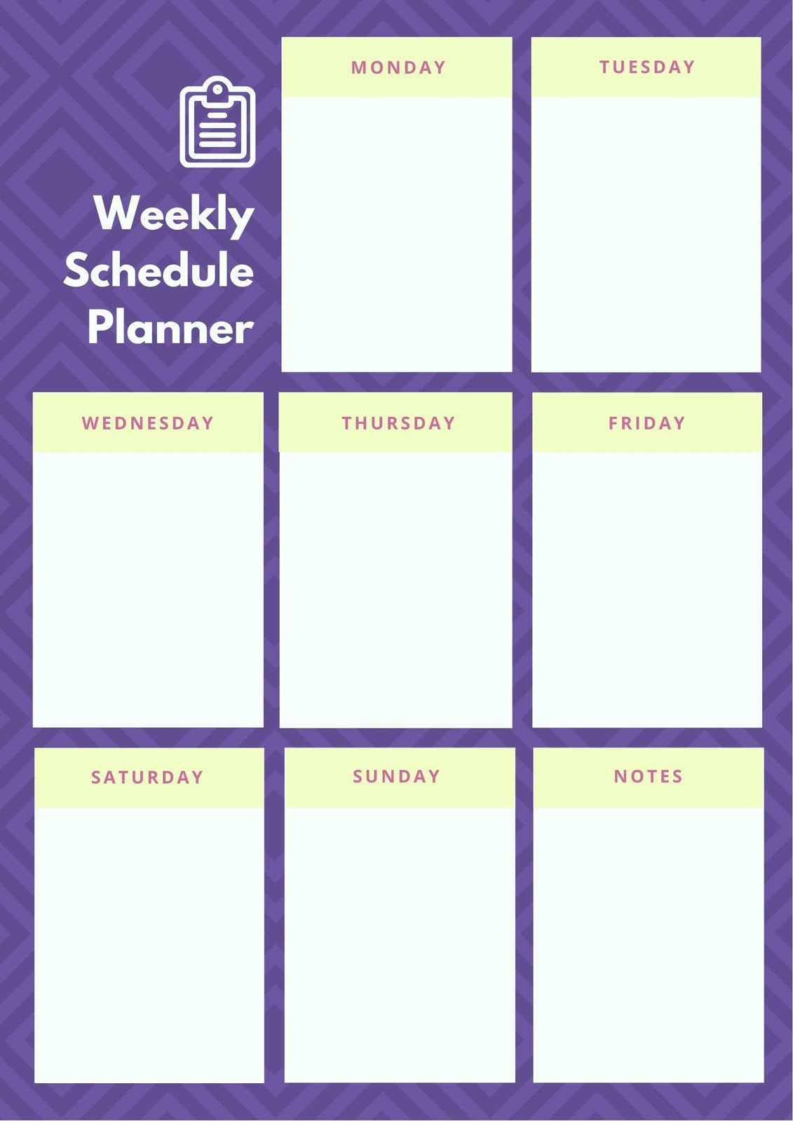 Paper Paper & Party Supplies Weekly Planner Weekly Schedule Work School ...