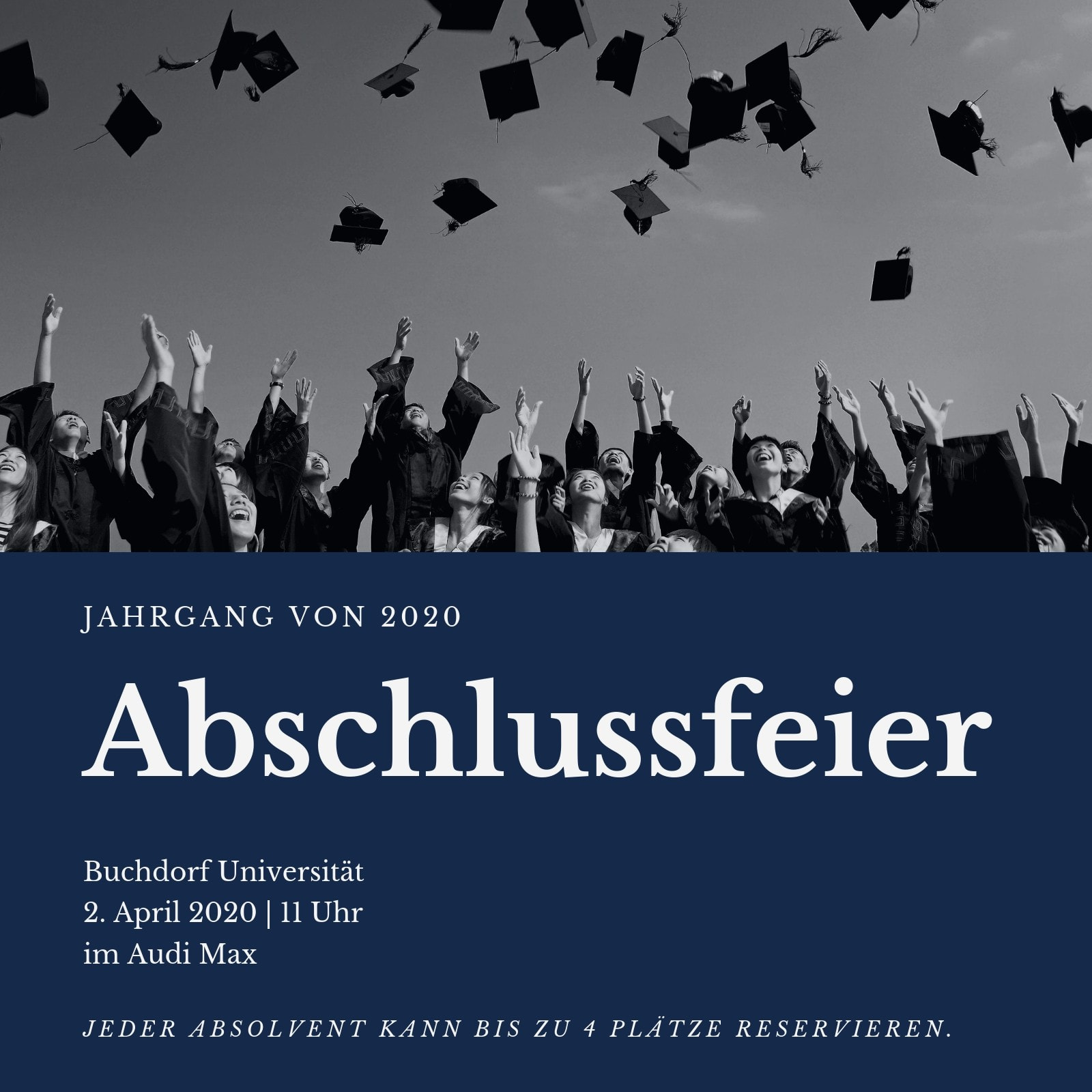 Einladungen zur Abschlussfeier selbst gestalten | Canva