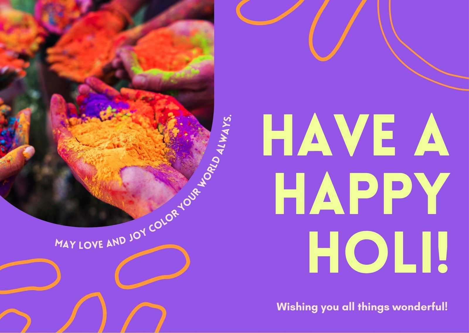 Design Custom Holi Greeting Cards Online For Free - Canva