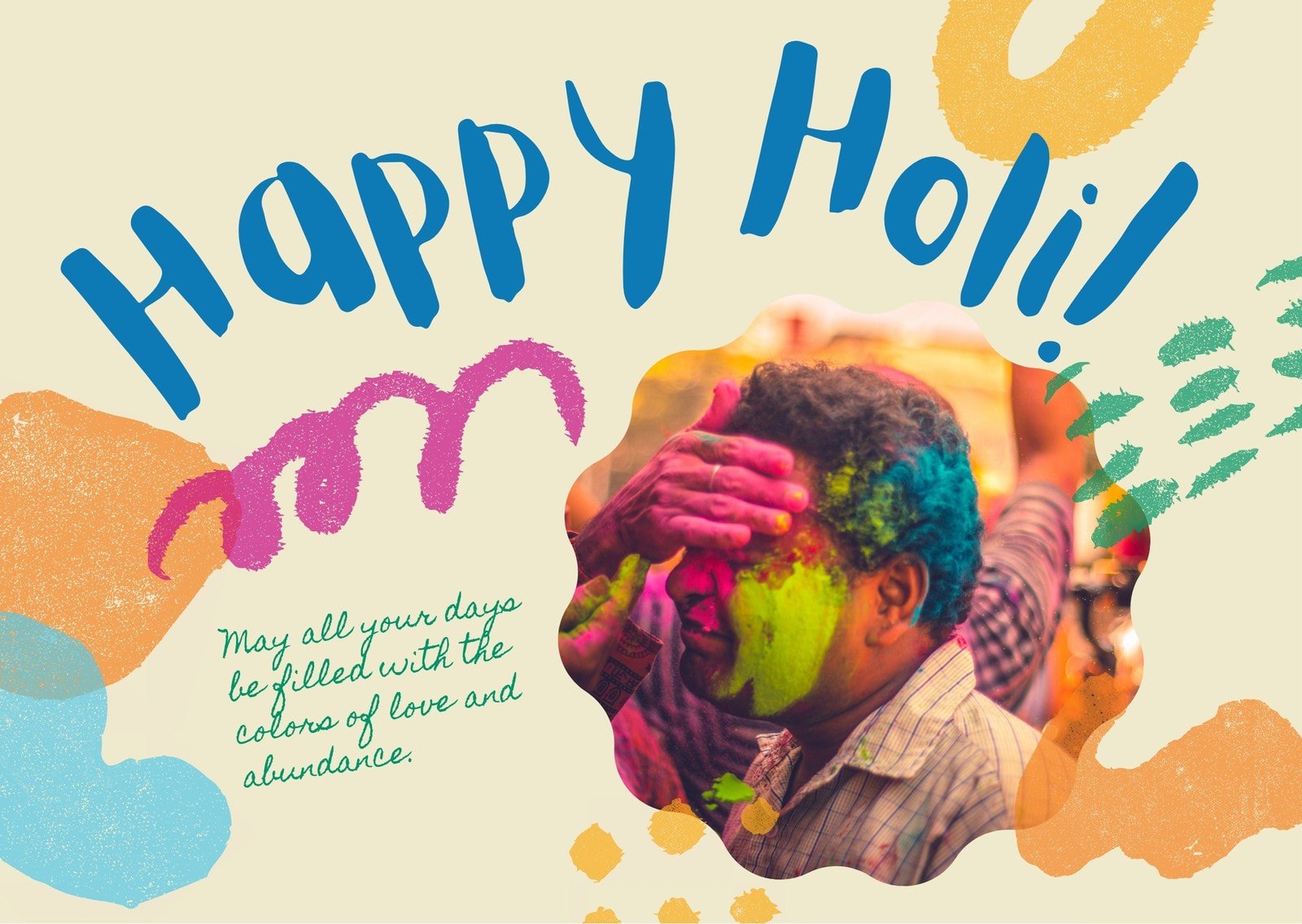 Design Custom Holi Greeting Cards Online For Free - Canva