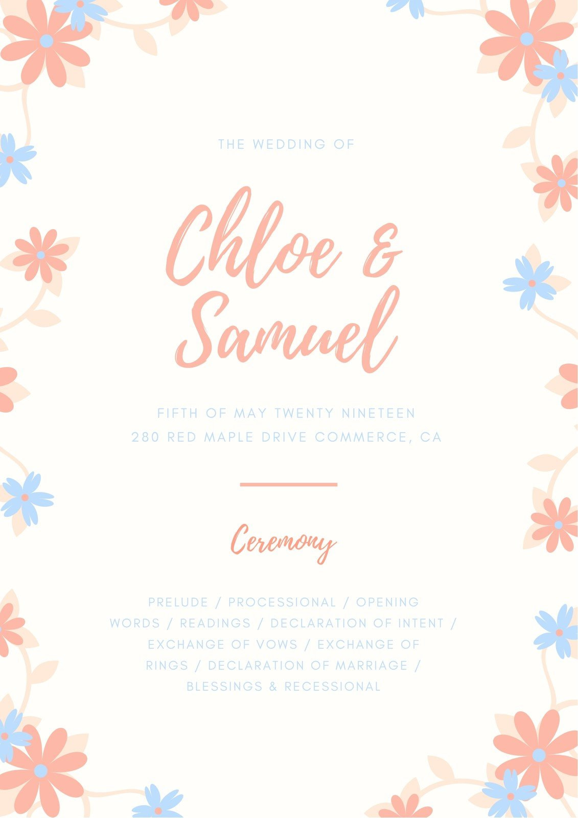 Free Online Wedding Program Maker | Canva