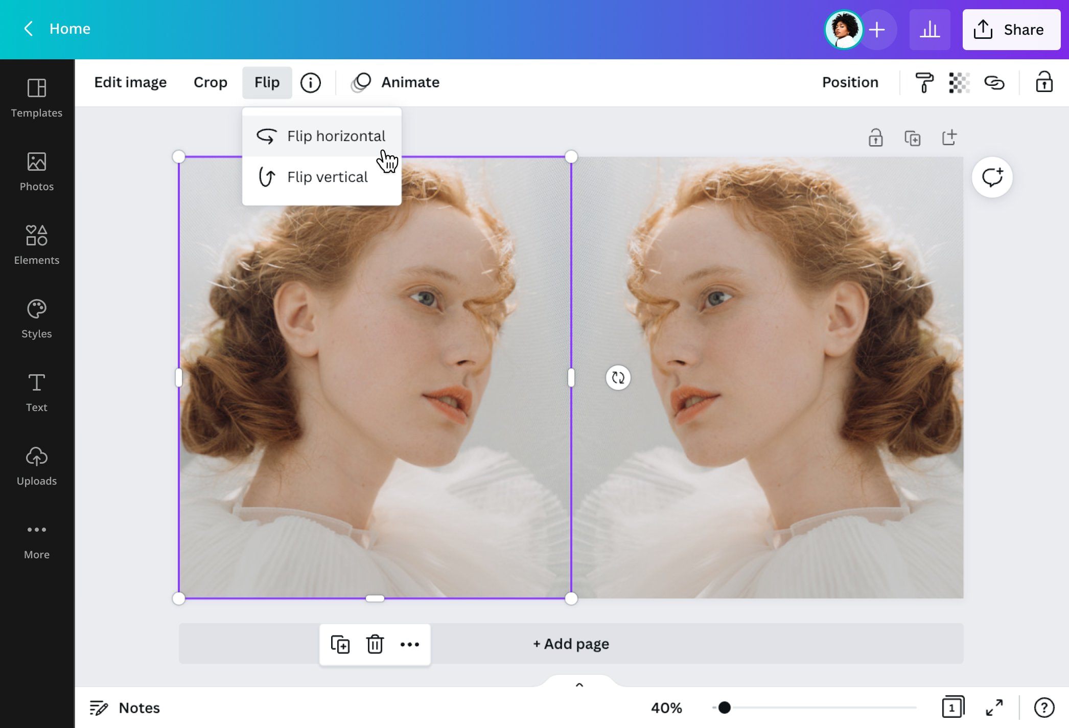 Espelhar Imagens Online Gratuitamente Canva
