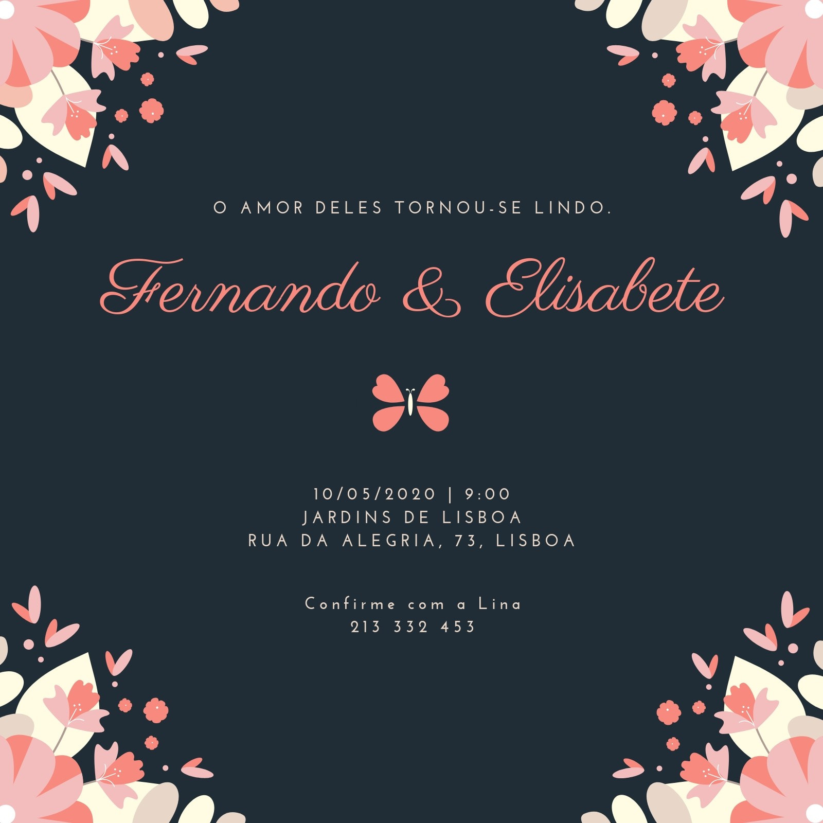 Fazer fantásticos convites de casamento online - Canva