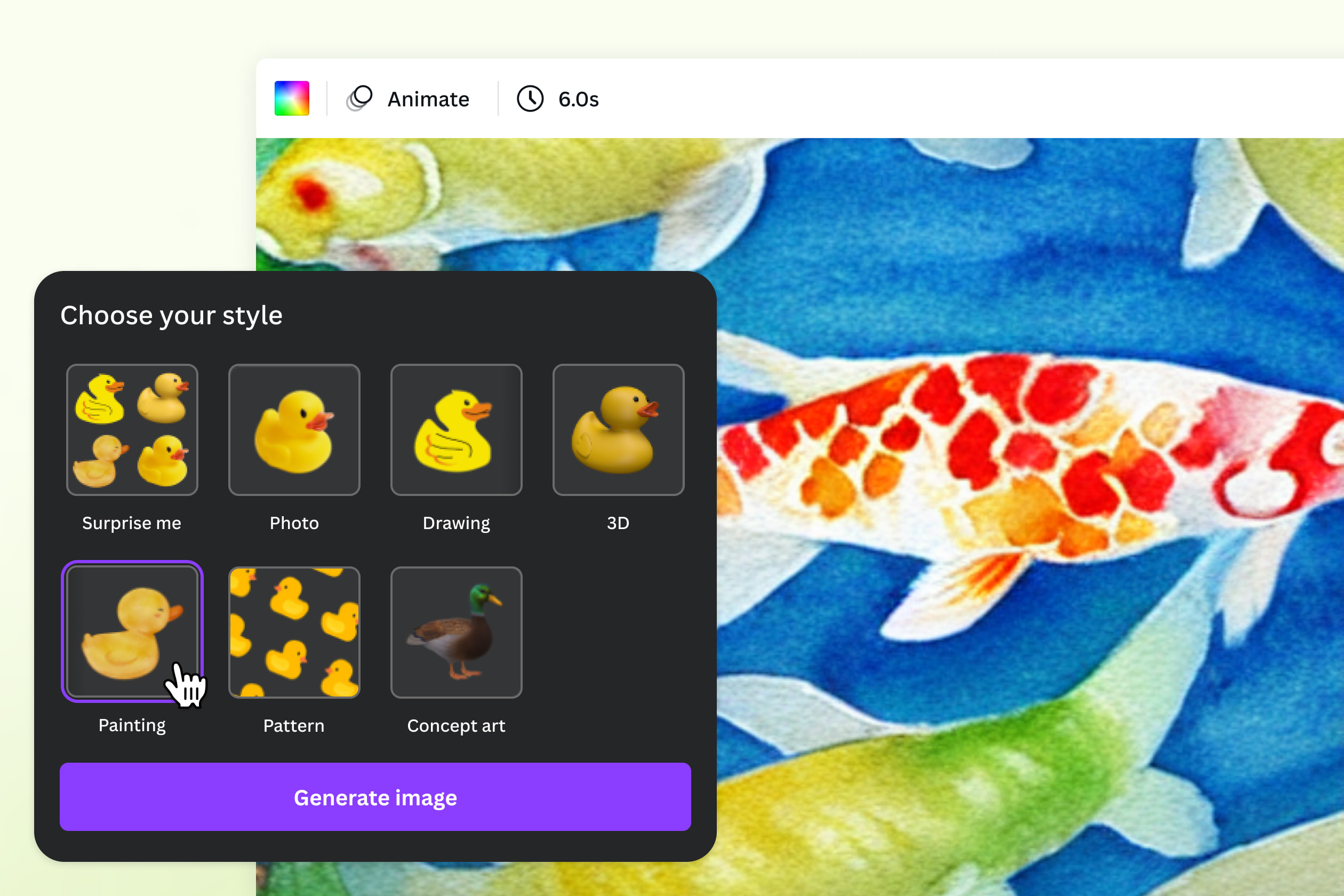 Generador de imágenes con IA - App en línea: Texto a imagen | Canva