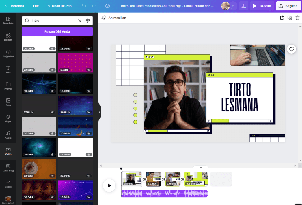 Membuat Intro Youtube Gratis dengan Aplikasi Intro Video - Canva