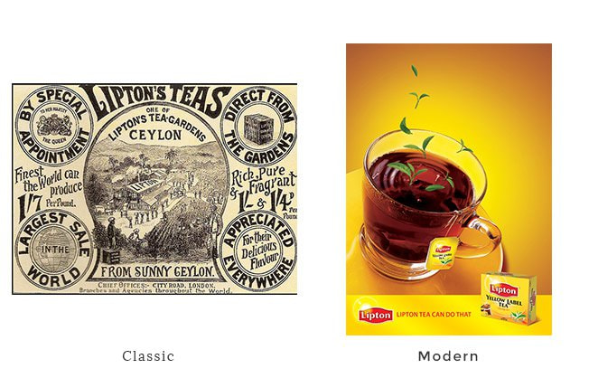 40 classic branding examples with their modern version