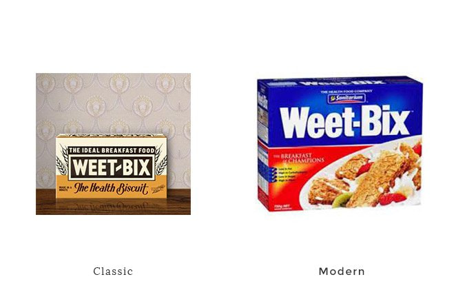 40 classic branding examples with their modern version