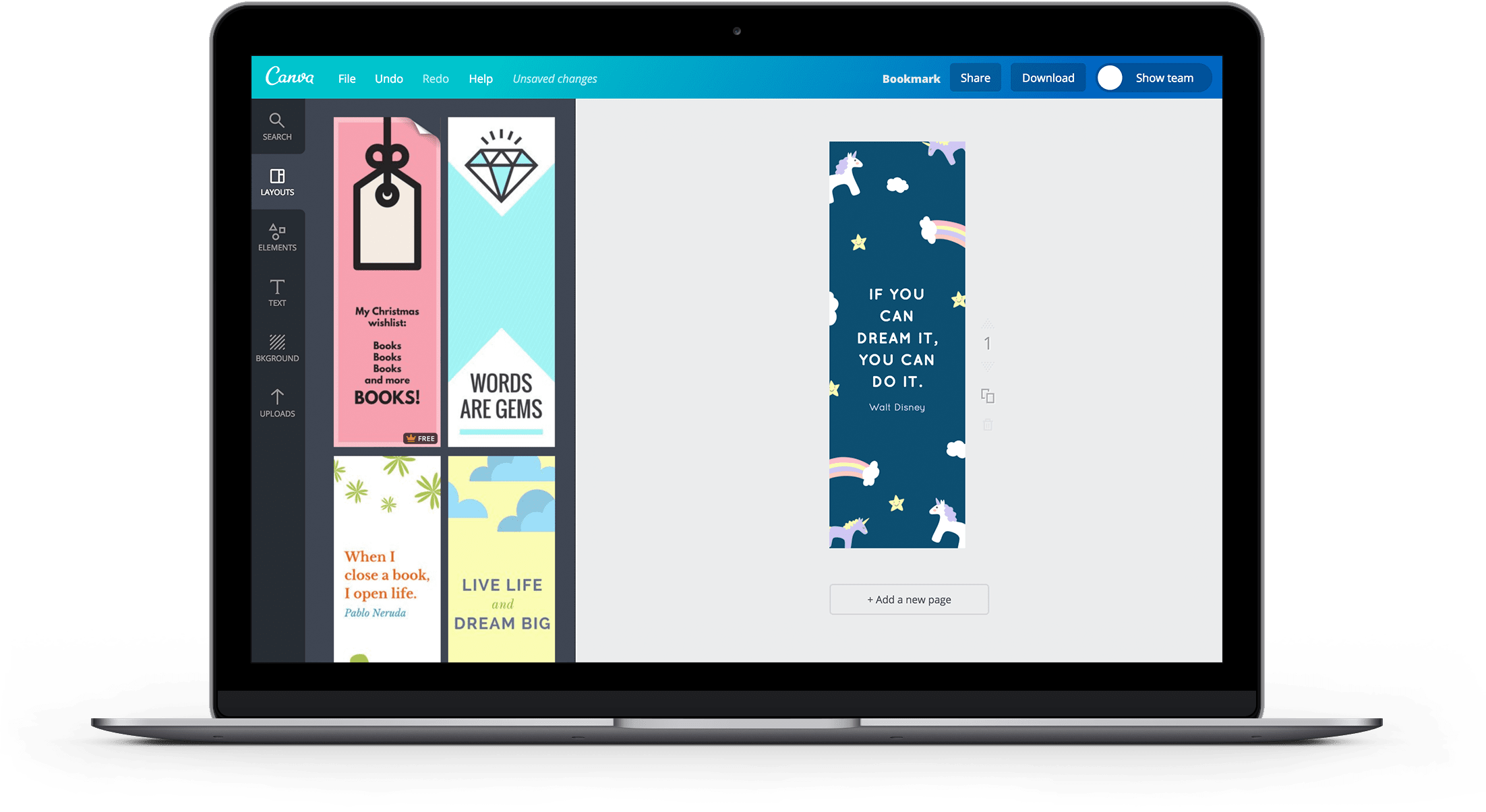 Crea un segnalibro personalizzato gratis online - Canva